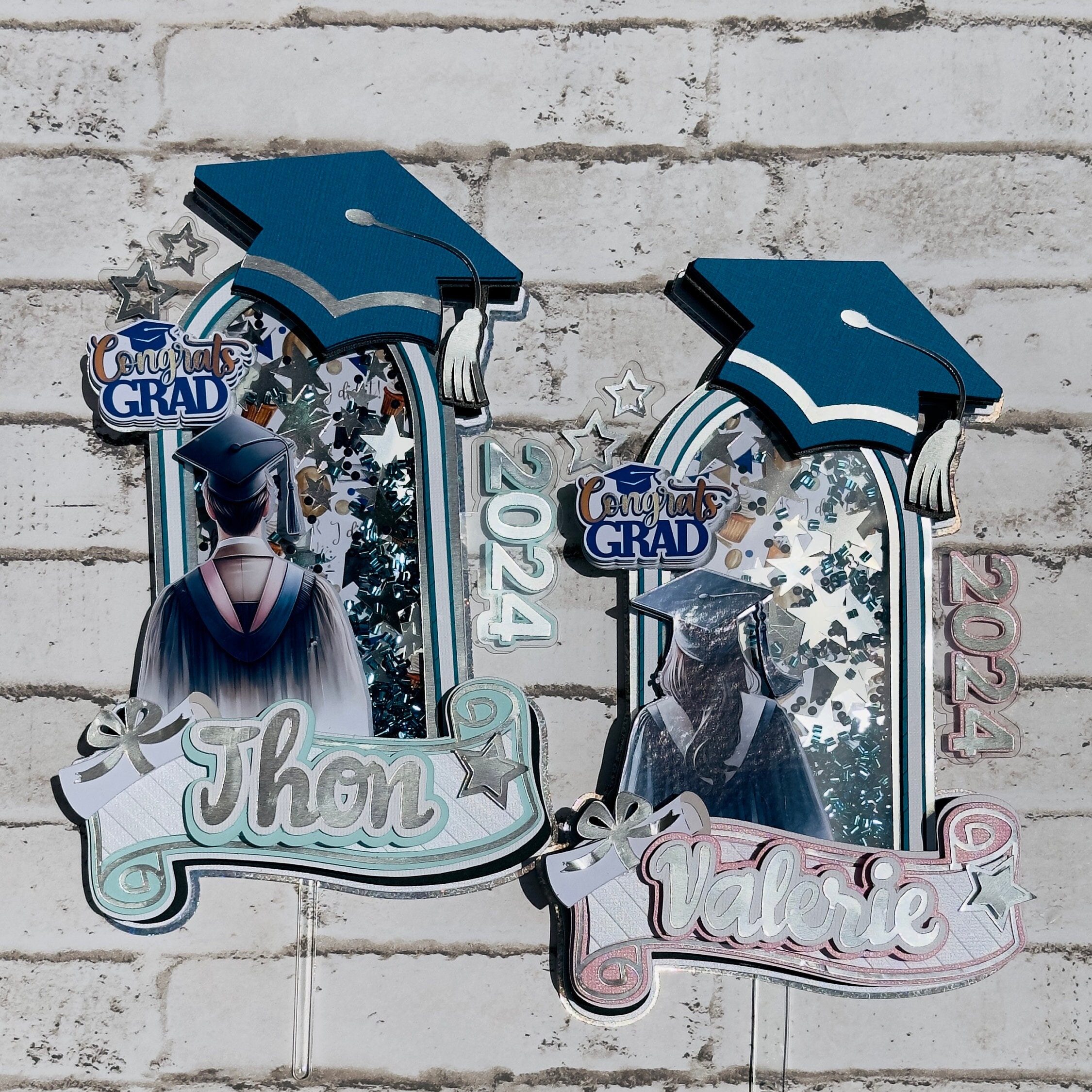 Graduation Shaker Cake Topper, Graduation Cake Topper, Personalized ...