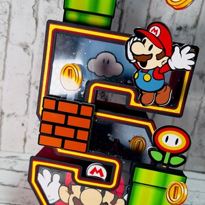 Mario Bros, 3D Number, Mario Bros Decoration, Mario Bros Custom 3D ...