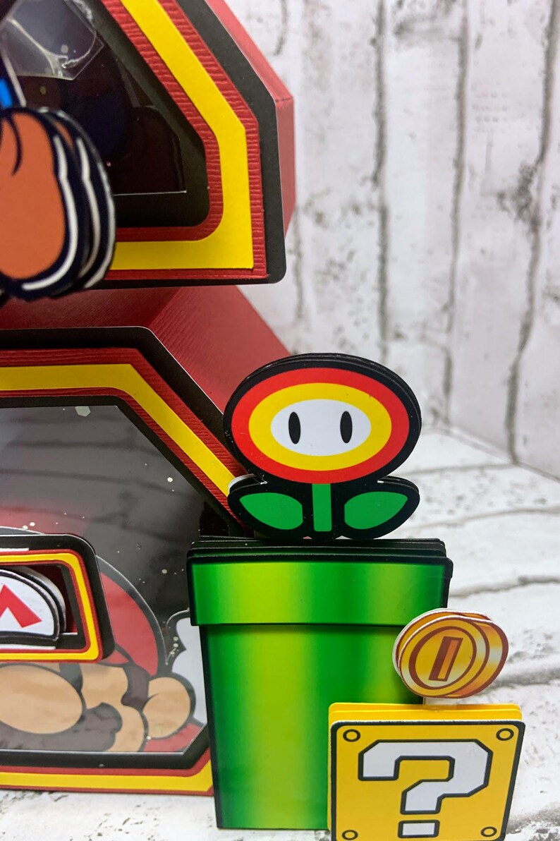 Mario Bros, 3D Number, Mario Bros Decoration, Mario Bros Custom 3D ...