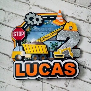 Construction Trucks Cake Topper, Construction Party, Trucks Theme Cake ...