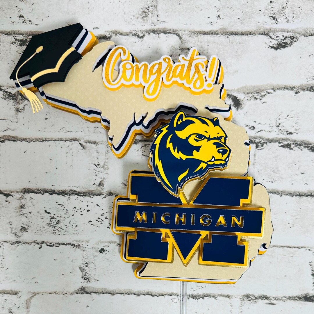University of Michigan Cake Topper. Graduation Cake Topper. Class of ...