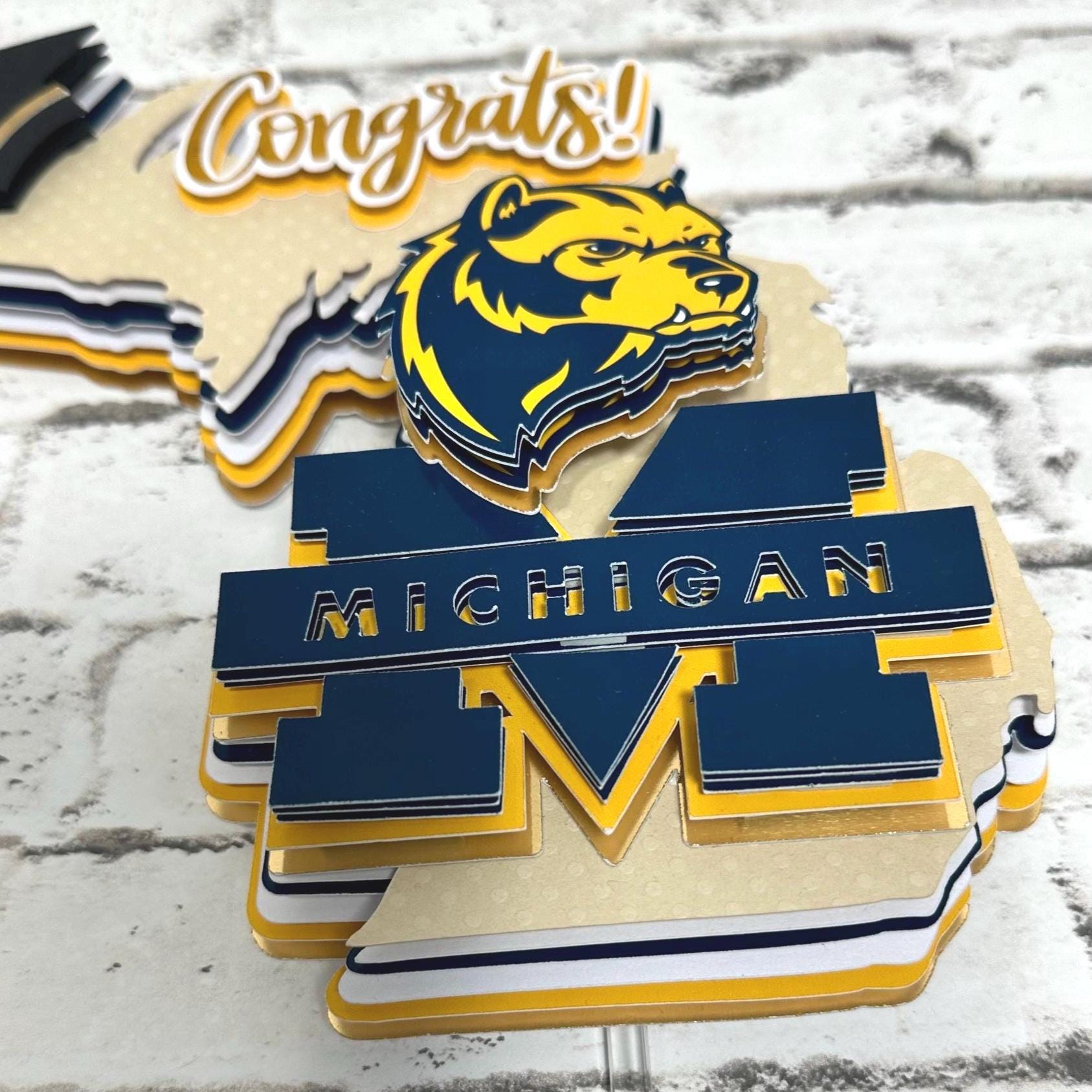 University of Michigan Cake Topper. Graduation Cake Topper. Class of ...