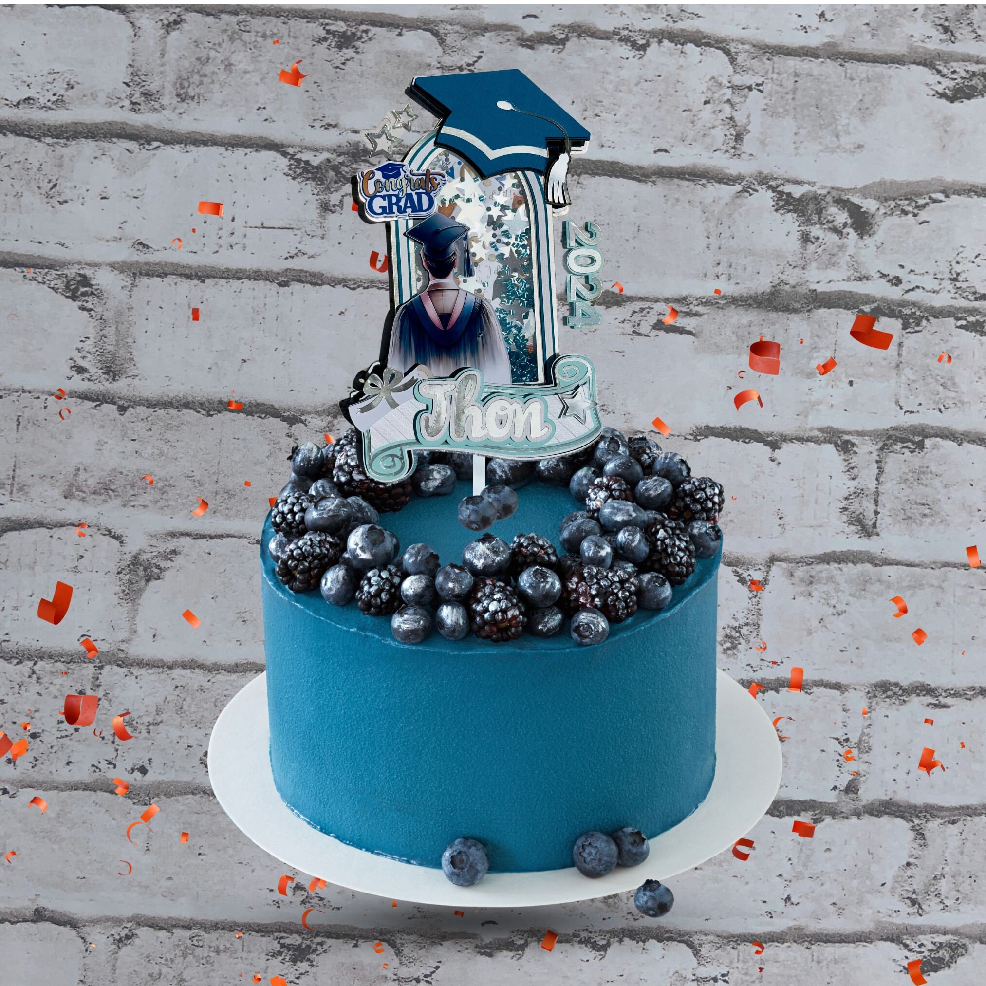 Graduation Shaker Cake Topper, Graduation Cake Topper, Personalized ...