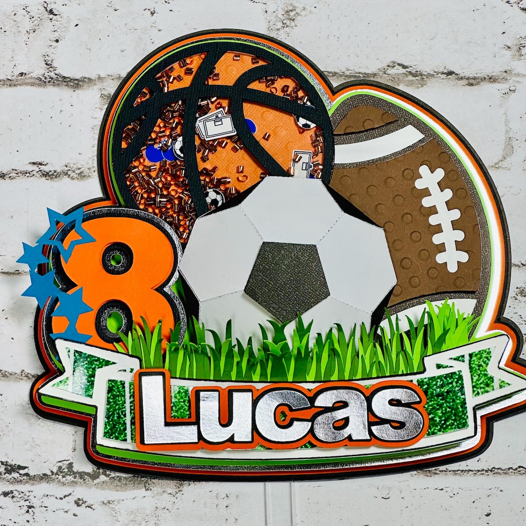 Sport Cake Topper, Football Soccer Birthday Party, Custom Sports Cake ...