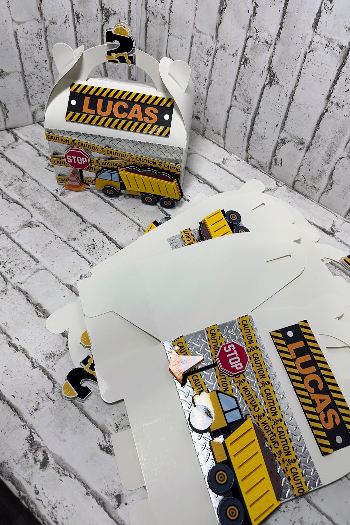Construction Party Favor Boxes, Construction Favor Bags, Construction ...