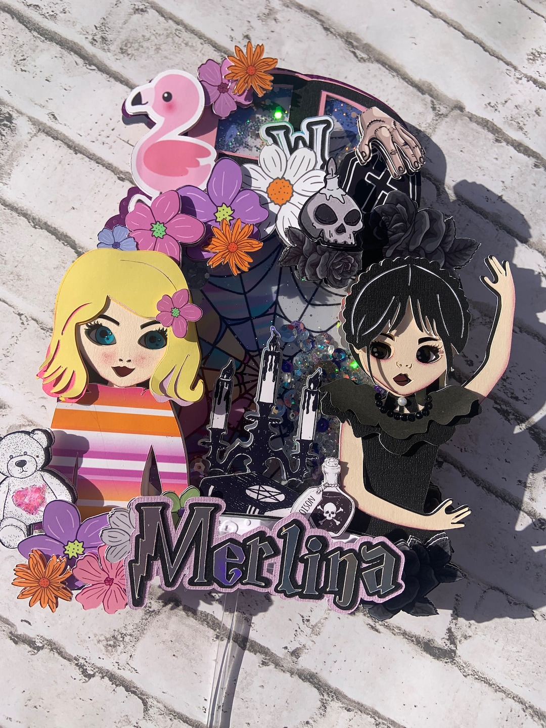 Wednesday and Enid Cake Topper, Personalized Wednesday and Enid Topper ...