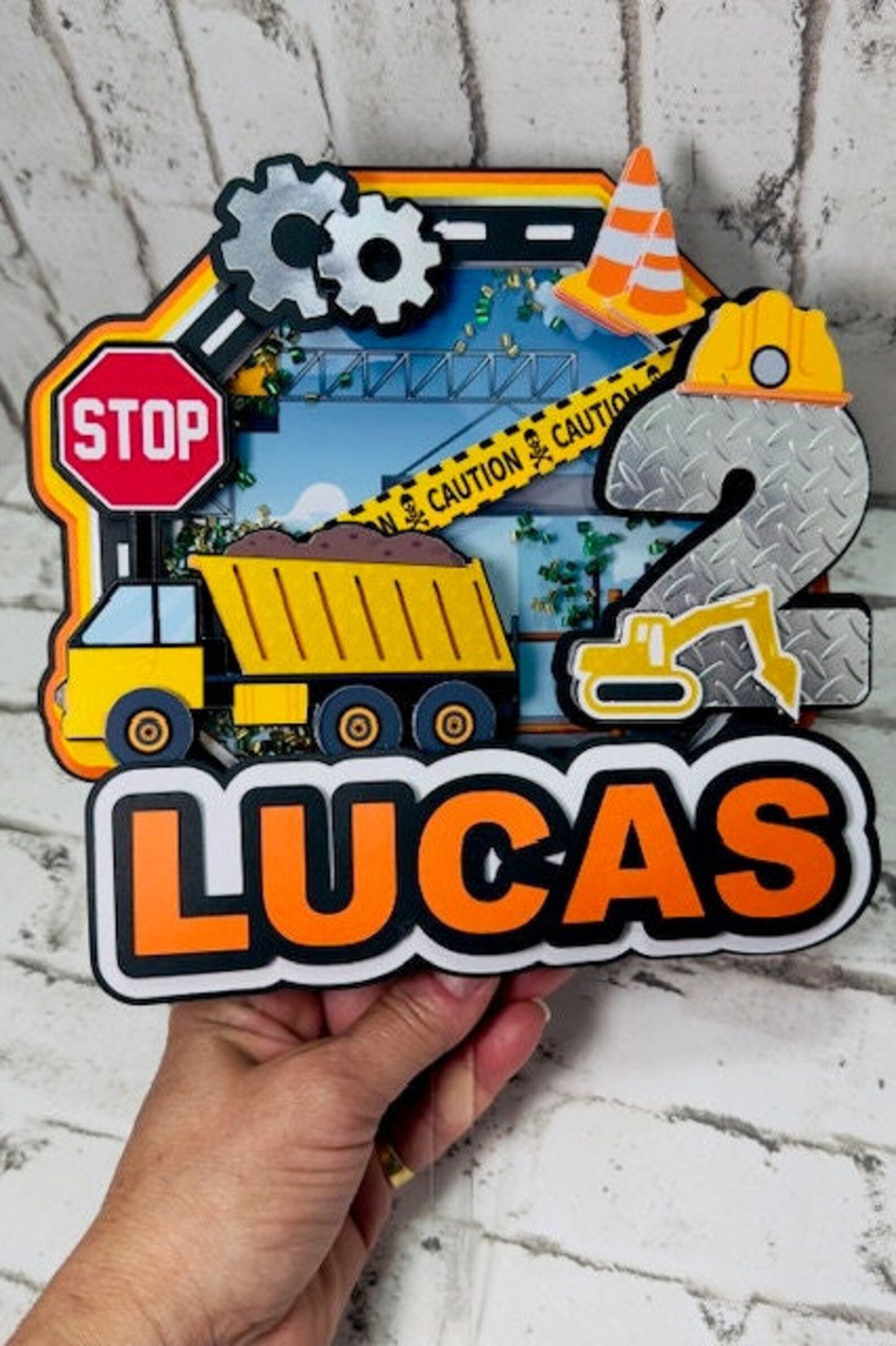 Construction Trucks Cake Topper, Construction Party, Trucks Cake Topper ...