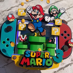 Super Mario Cake Topper, Mario Bros Cake Topper, Mario Cake Topper ...