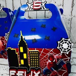 Spider-man Party Favor Boxes, Spider-man Favor Bags, Spider-man Gable ...