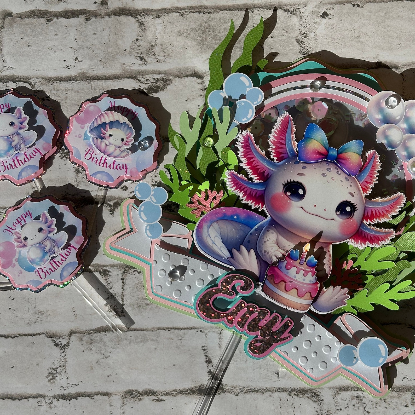 Axolotl Cake Topper, Axolotl Party Decorations, Axolotl Themed Party ...