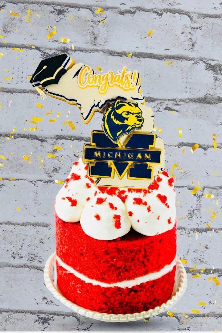 University of Michigan Cake Topper. Graduation Cake Topper. Class of ...