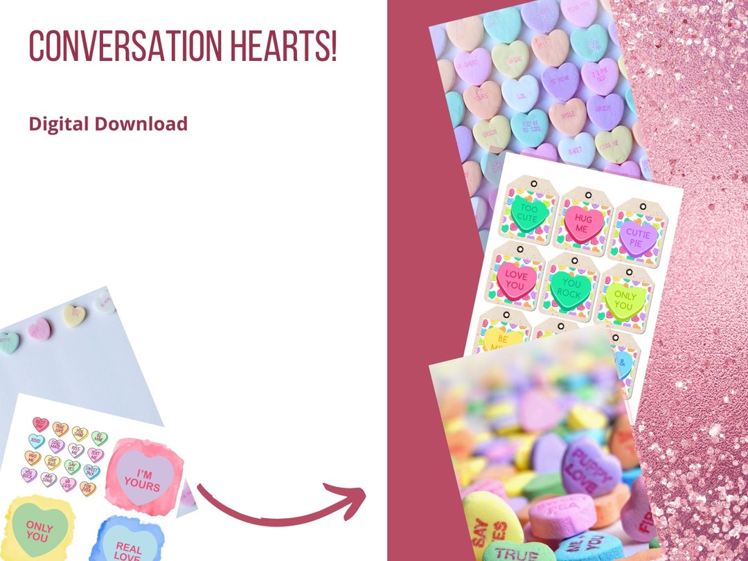 Conversation Hearts Valentine's Digital Download / Conversation Hearts ...