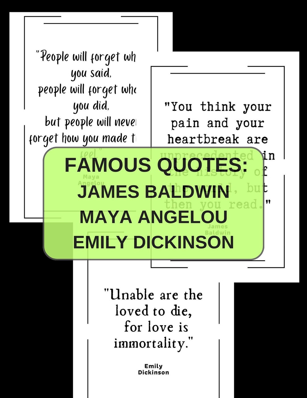 Famous Quotes: James Baldwin, Maya Angelou, Emily Dickinson ...