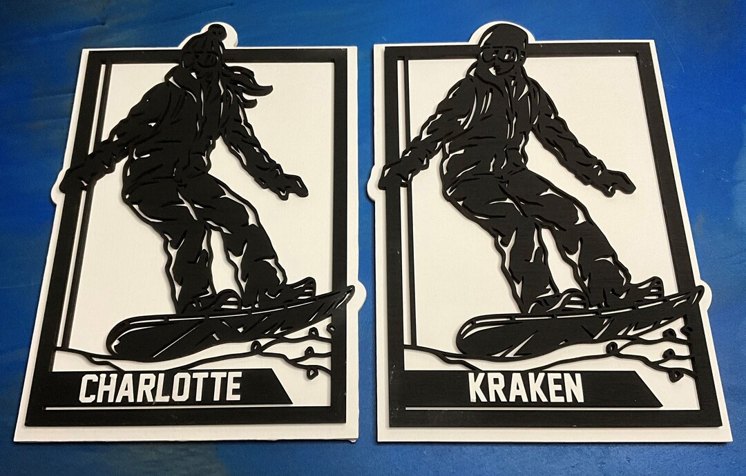 Custom Snowboard Player Sign, Personalized Name Sign for Seniors ...