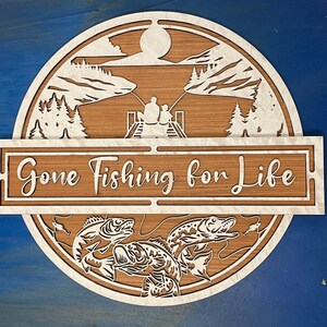 Gone Fishing Sign, Fishing Sign, Custom Fishing Plaques, Fishing Gift ...