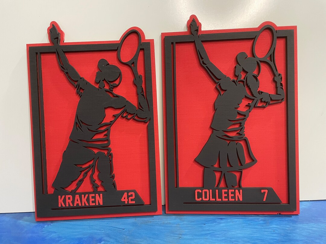 Custom Tennis Player Sign, Personalized Name Sign for Seniors, Tennis ...