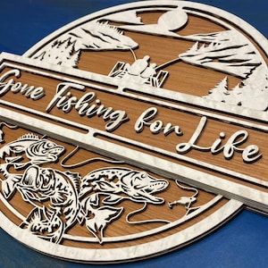 Gone Fishing Sign, Fishing Sign, Custom Fishing Plaques, Fishing Gift ...