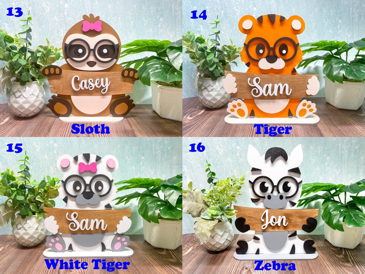 Personalized Kids Name Zoo Animal Sign - Etsy