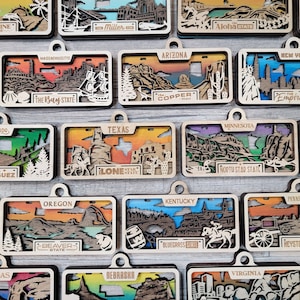 USA State Plate Ornaments, State License Plate Christmas Ornaments ...