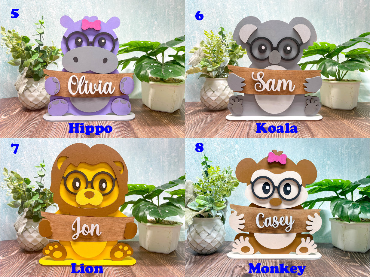 Personalized Kids Name Zoo Animal Sign - Etsy