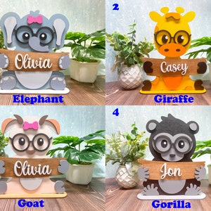 Personalized Kids Name Zoo Animal Sign - Etsy