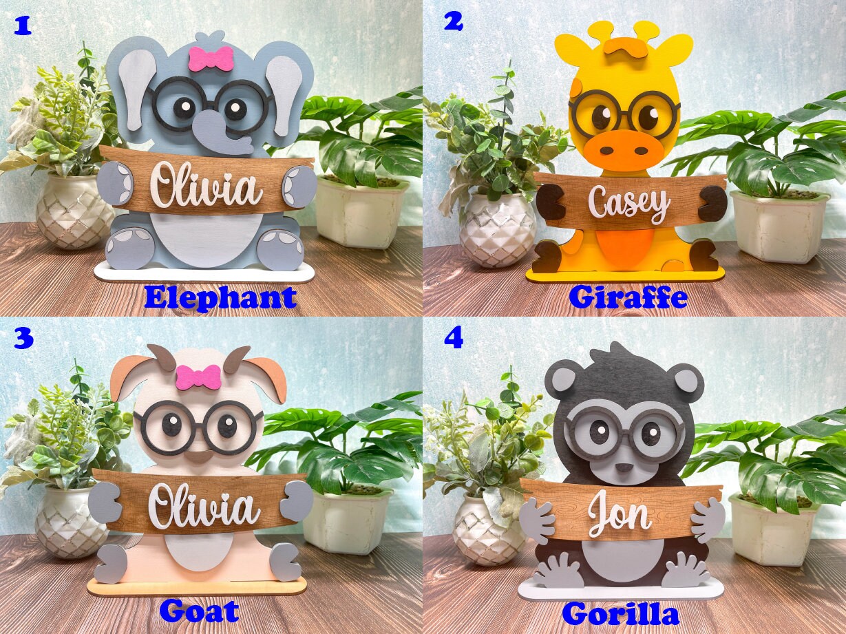 Personalized Kids Name Zoo Animal Sign - Etsy