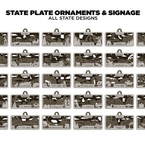 USA State Plate Ornaments, State License Plate Christmas Ornaments ...