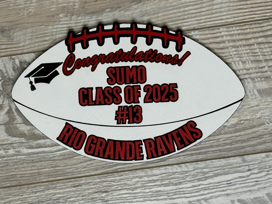 Personalized Football Graduation Gift, Custom Name and School Ball ...