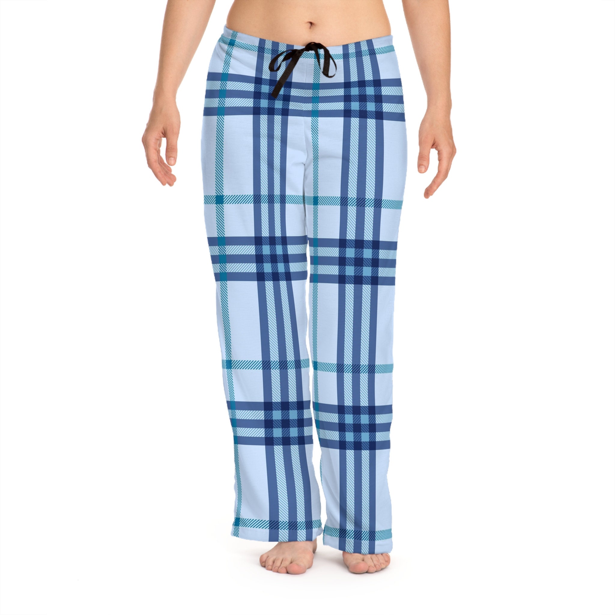 Blue Plaid Women's Pajama Pants (AOP) - Etsy