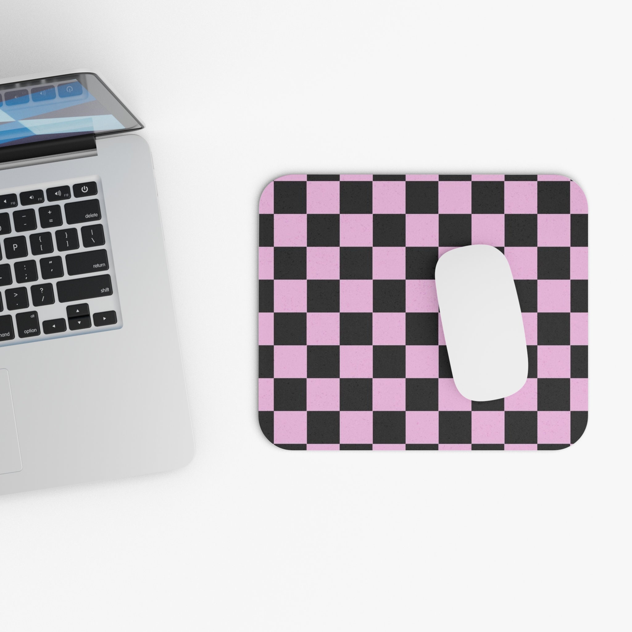 Black/pink Checkers Mouse Pad (rectangle) - Etsy
