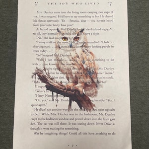 Upcycled Harry Potter Book Page Wall Art Harry Potter Inspired Book ...