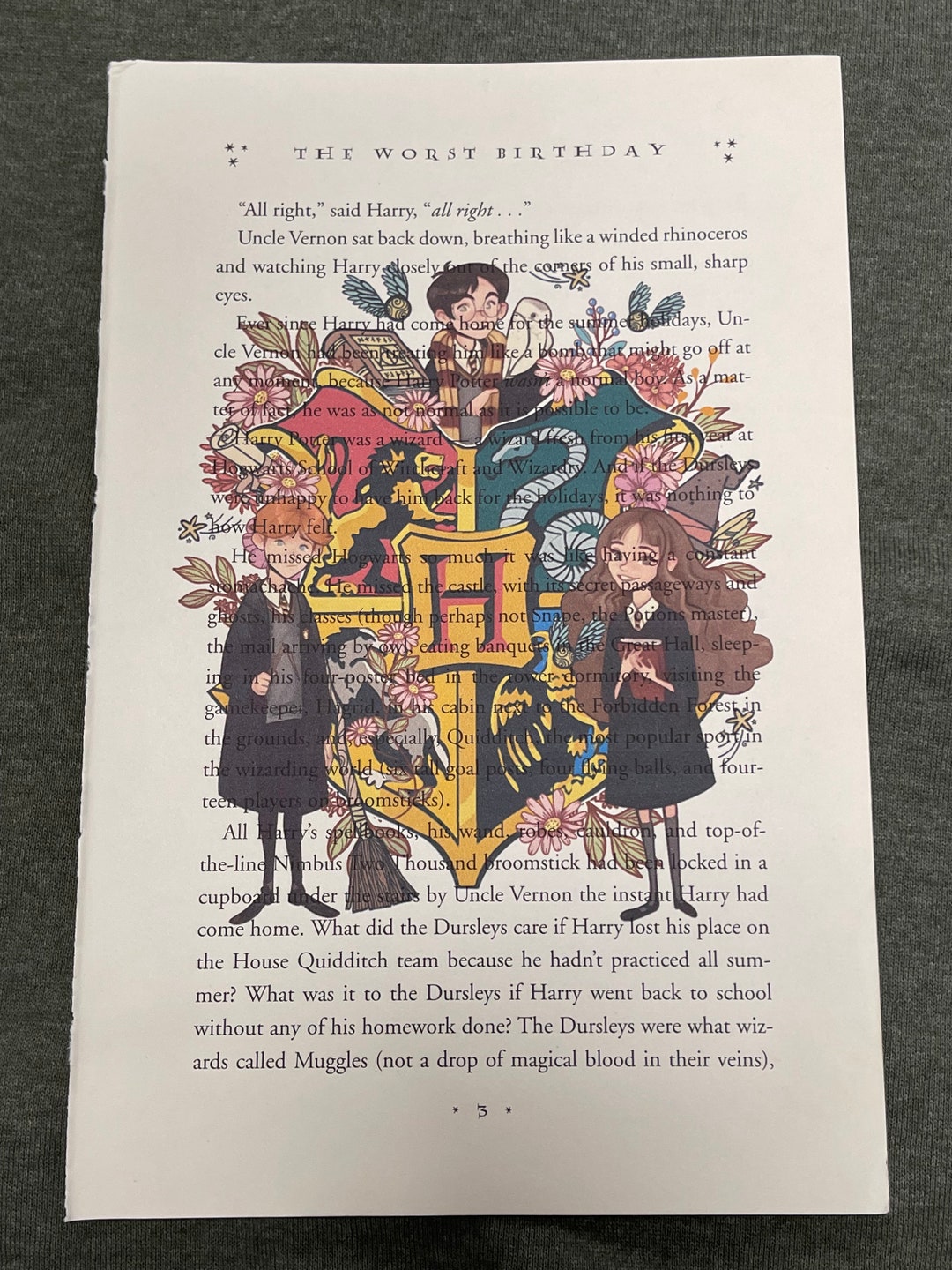 Upcycled Harry Potter Book Page Wall Art Harry Potter Inspired Book ...