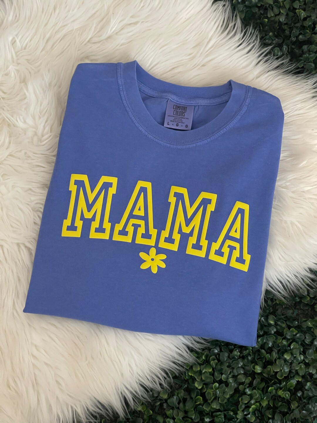 PUFF PRINT Custom Word Tee Spring Flower and Colors Comfort Colors - Etsy