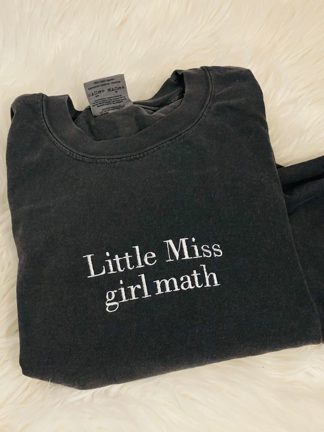 Little Miss Girl Math Comfort Colors Embroidered Tee - Etsy