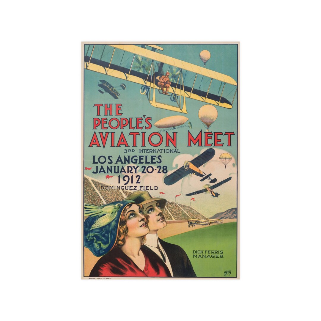 The People's Aviation Meet 1912 | Vintage Print | by Oscar M Bryn and ...