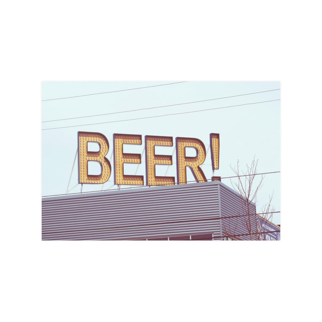 Vintage Beer Sign Poster | Retro Bar Decor Print - Etsy