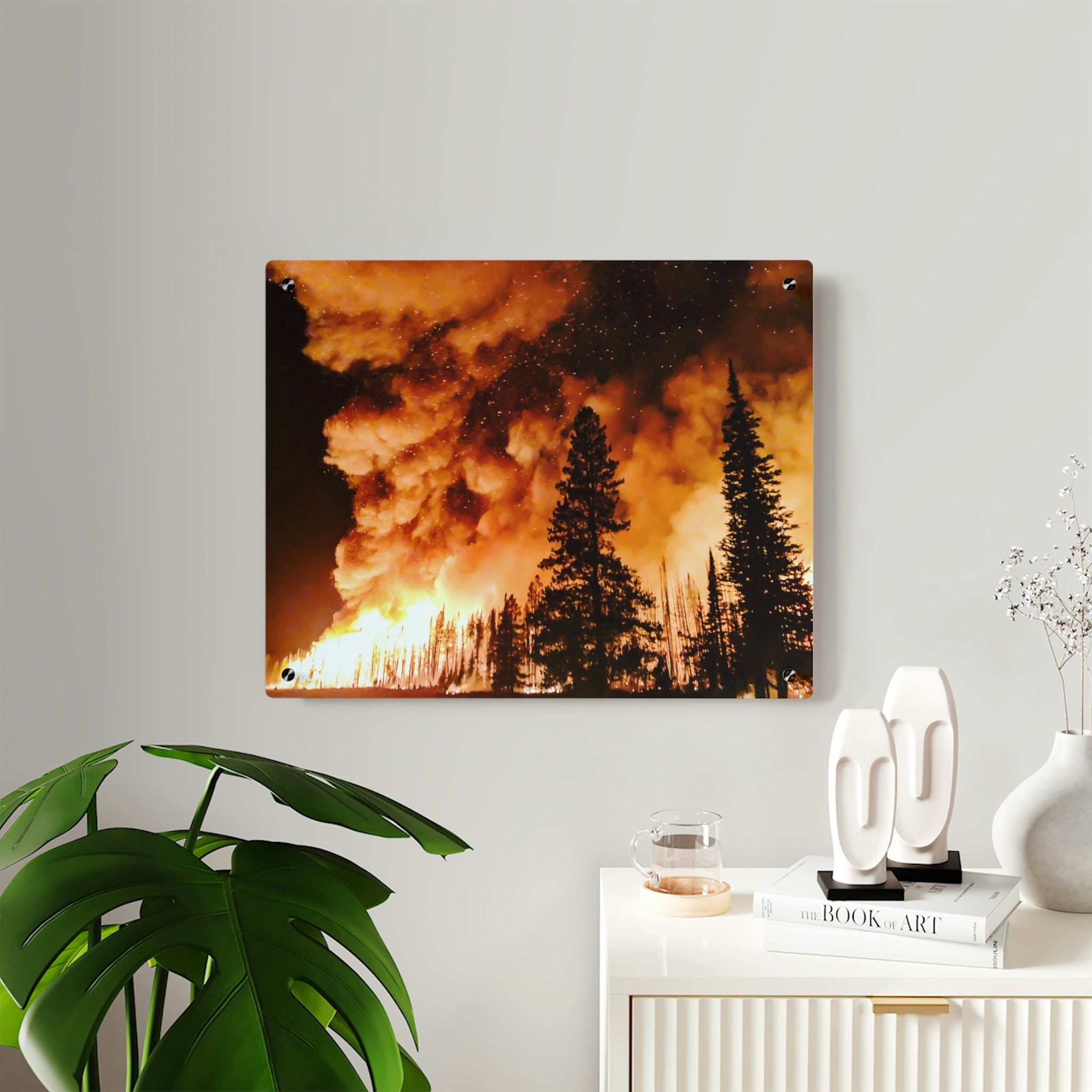 Wild Land Fire Acrylic Wall Art | 20" X 16" | Forest Fire Artwork - Etsy