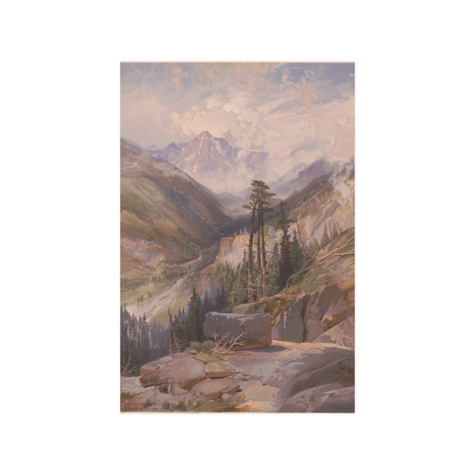 The Mountain of the Holy Cross, Colorado | Print | - T. Moran. - Etsy