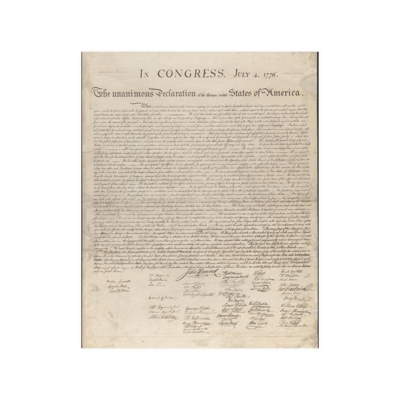 United States Declaration of Independence | Print | - Etsy