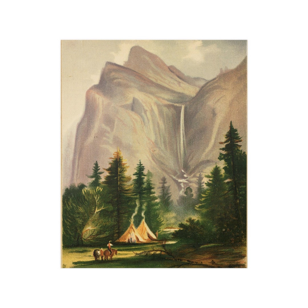 Yosemite National Park Drawing |print| the Bridal Veil Fall, No. 6 | by ...