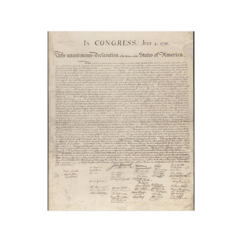United States Declaration of Independence | Print | - Etsy