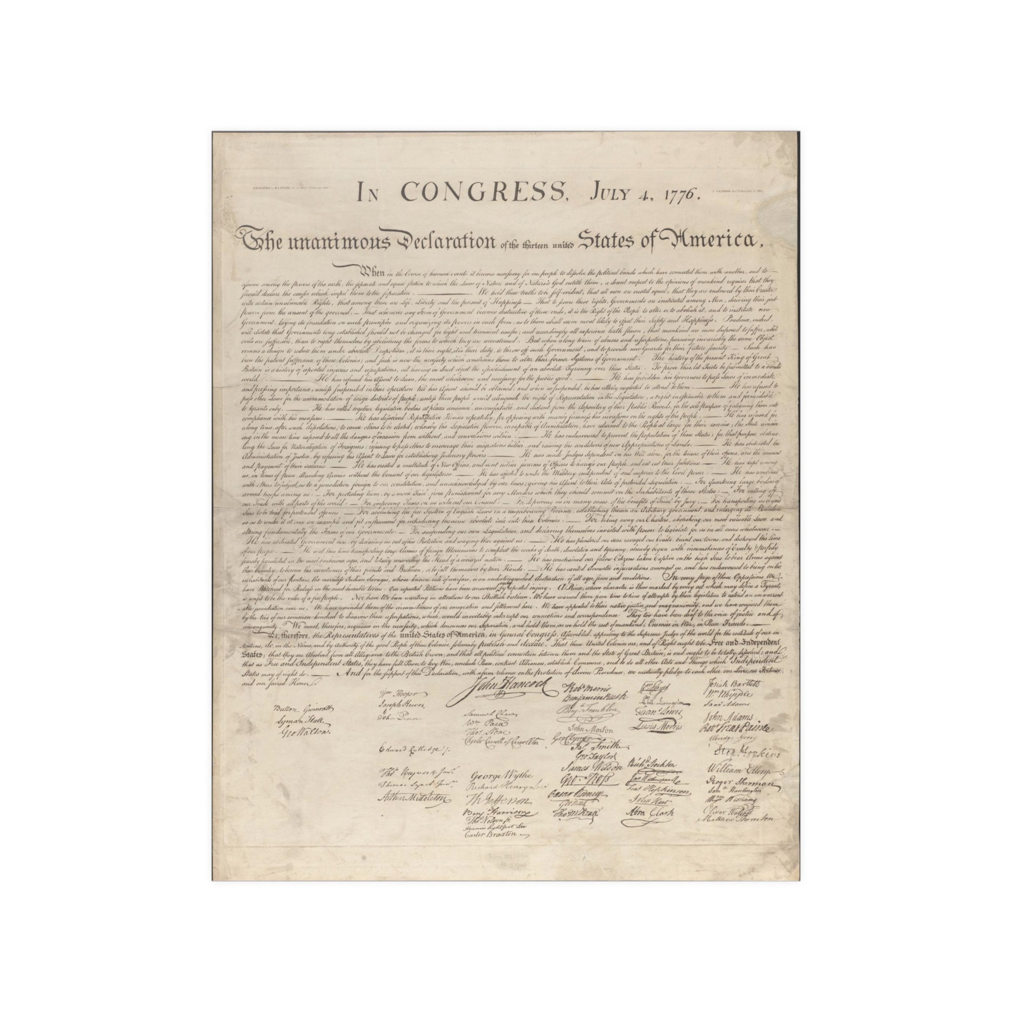 United States Declaration of Independence | Print | - Etsy