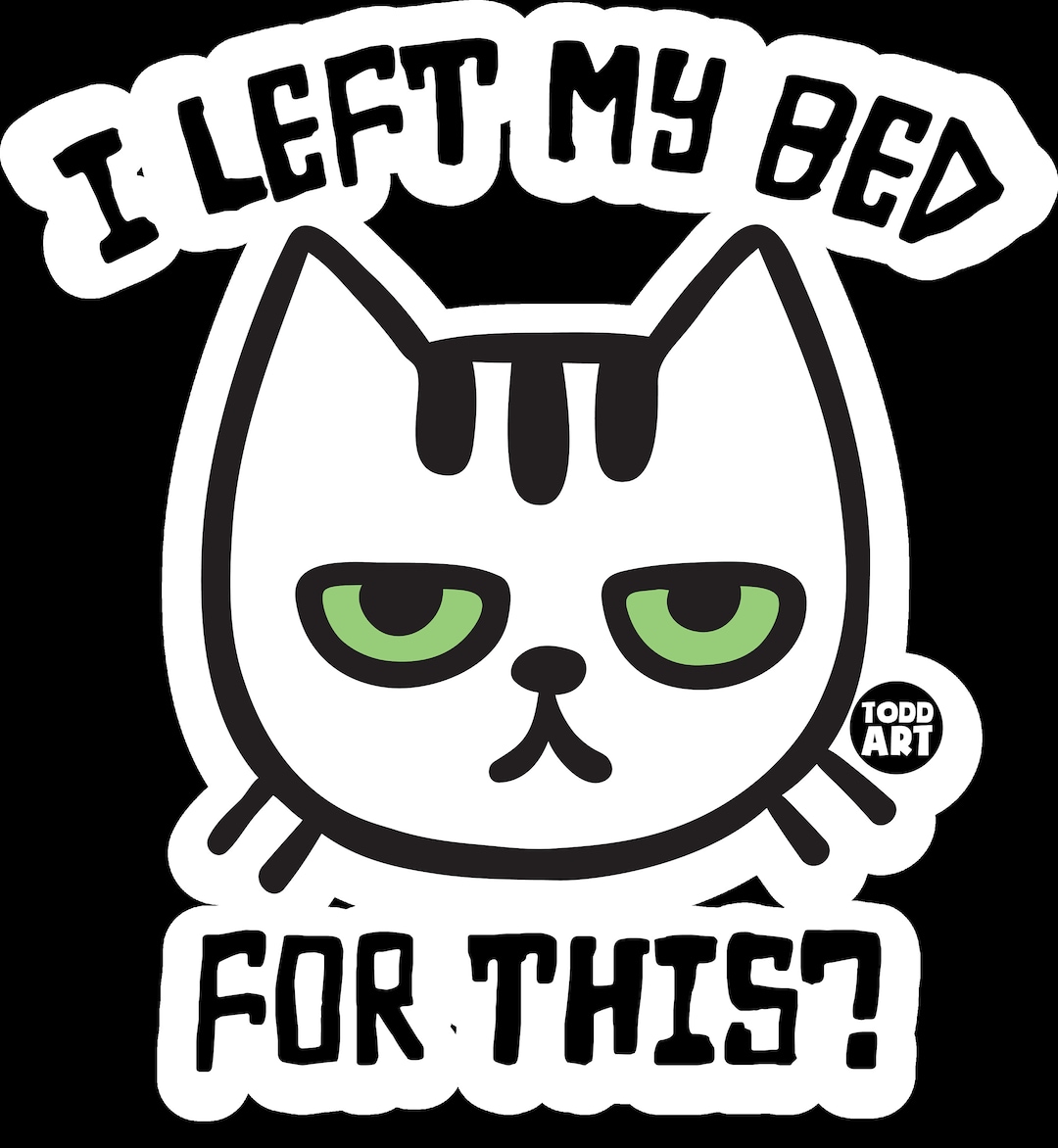 Left Bed Cat 3 STICKER Adult Stickers Funny Sticker - Etsy