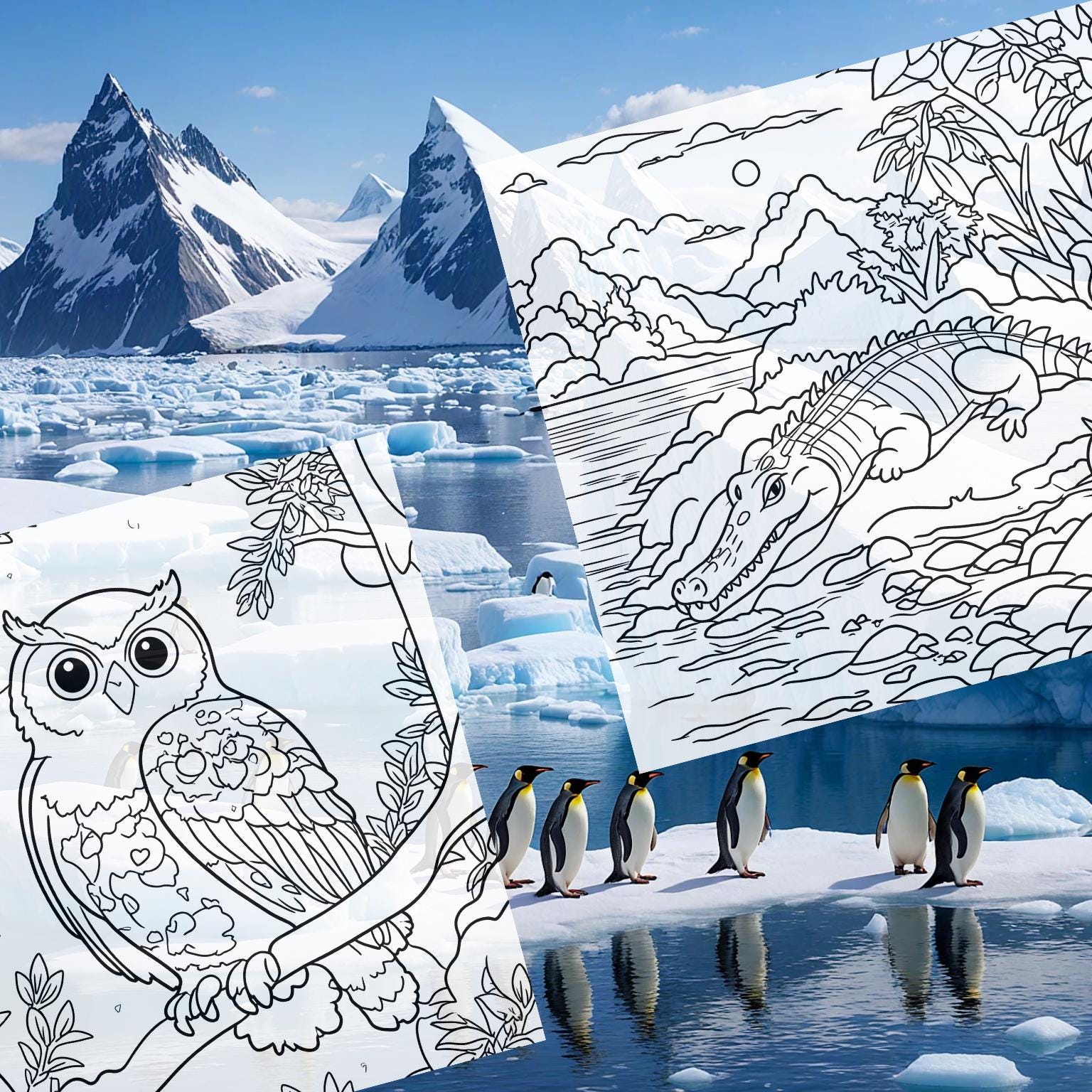 Coloring Book Animal Series, Wildlife and Habitats, Paint Cute Wildlife ...