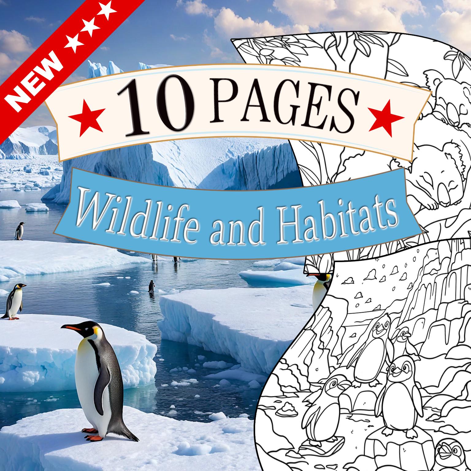 Coloring Book Animal Series, Wildlife and Habitats, Paint Cute Wildlife ...