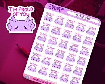 Lavender Axolotl Sticker Axolotl Sticker Water Bottle - Etsy