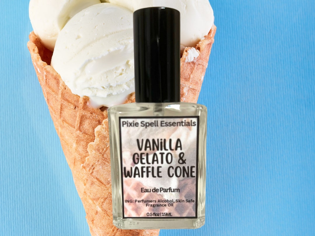 Vanilla Gelato and Waffle Cone. Vanilla Cream, Soft Caramel, Wafers ...