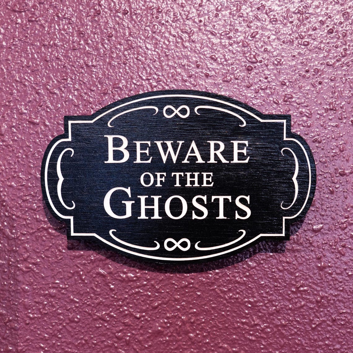 Handcrafted 'beware of the Ghosts' Wooden Sign Spooky Black & White ...