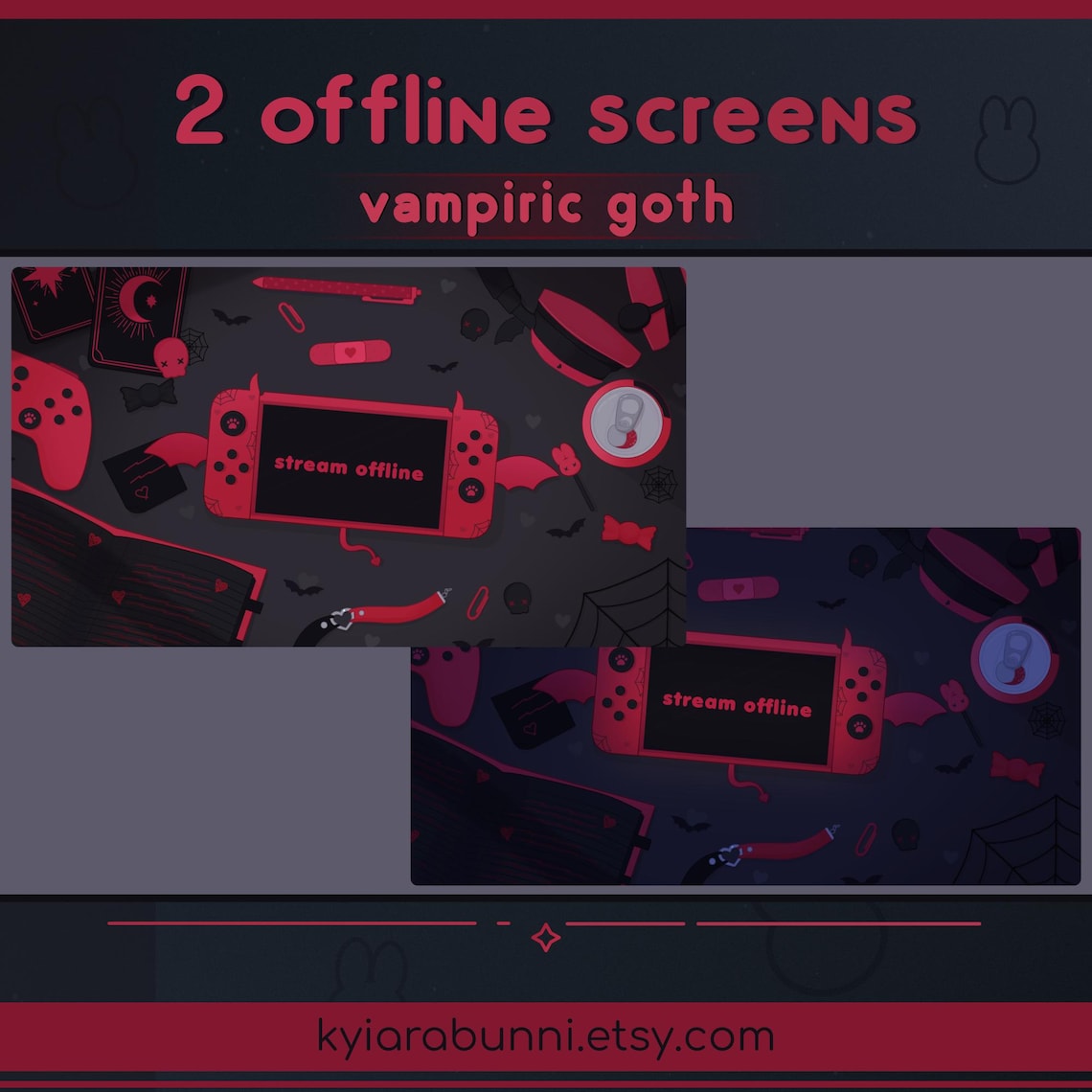 ANIMATED Vampiric Goth Vampire Devil Red Desk Aesthetic | Twitch Stream ...