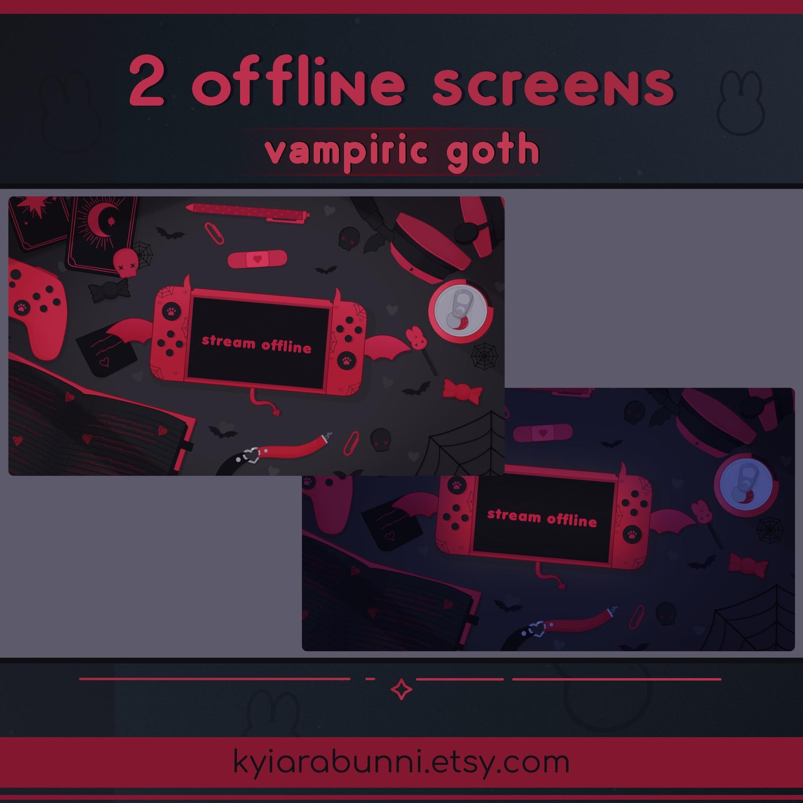 ANIMATED Vampiric Goth Vampire Devil Red Desk Aesthetic | Twitch Stream ...